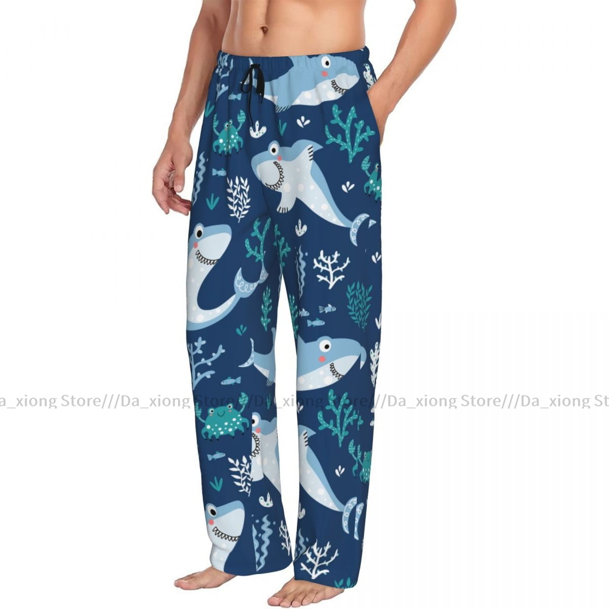 Cartoon s And Fishes With Sea Plants Mens Pajamas Pyjamas Pants Lounge ...