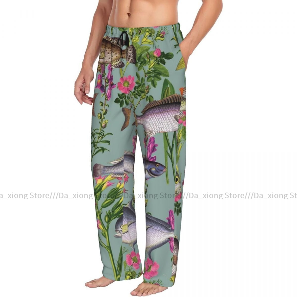 Cartoon s And Fishes With Sea Plants Mens Pajamas Pyjamas Pants Lounge ...