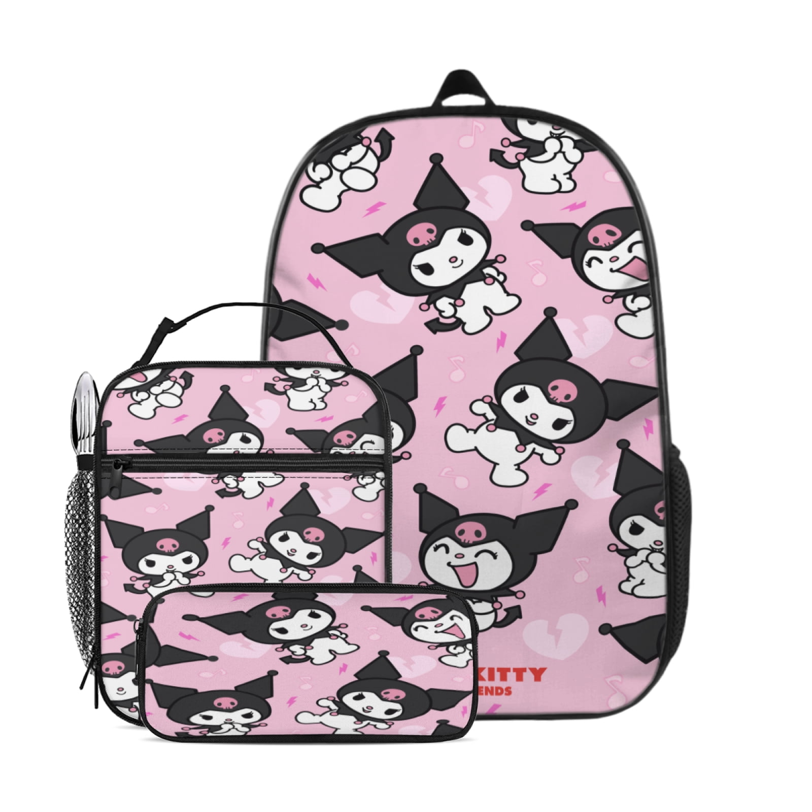 Cartoon sanrio Backpack for Backpack with Lunch Box and Pencil Case Set ...