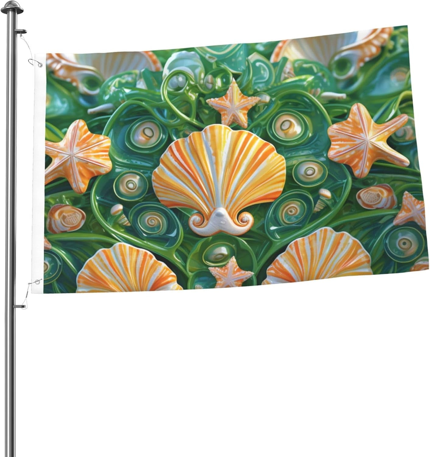 Cartoon seashell Garden Flags Holiday Banner with Brass Grommets Large ...