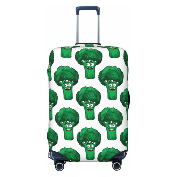 Cartoon smiling green broccoli cute Luggage Cover, Elastic Suitcase ...