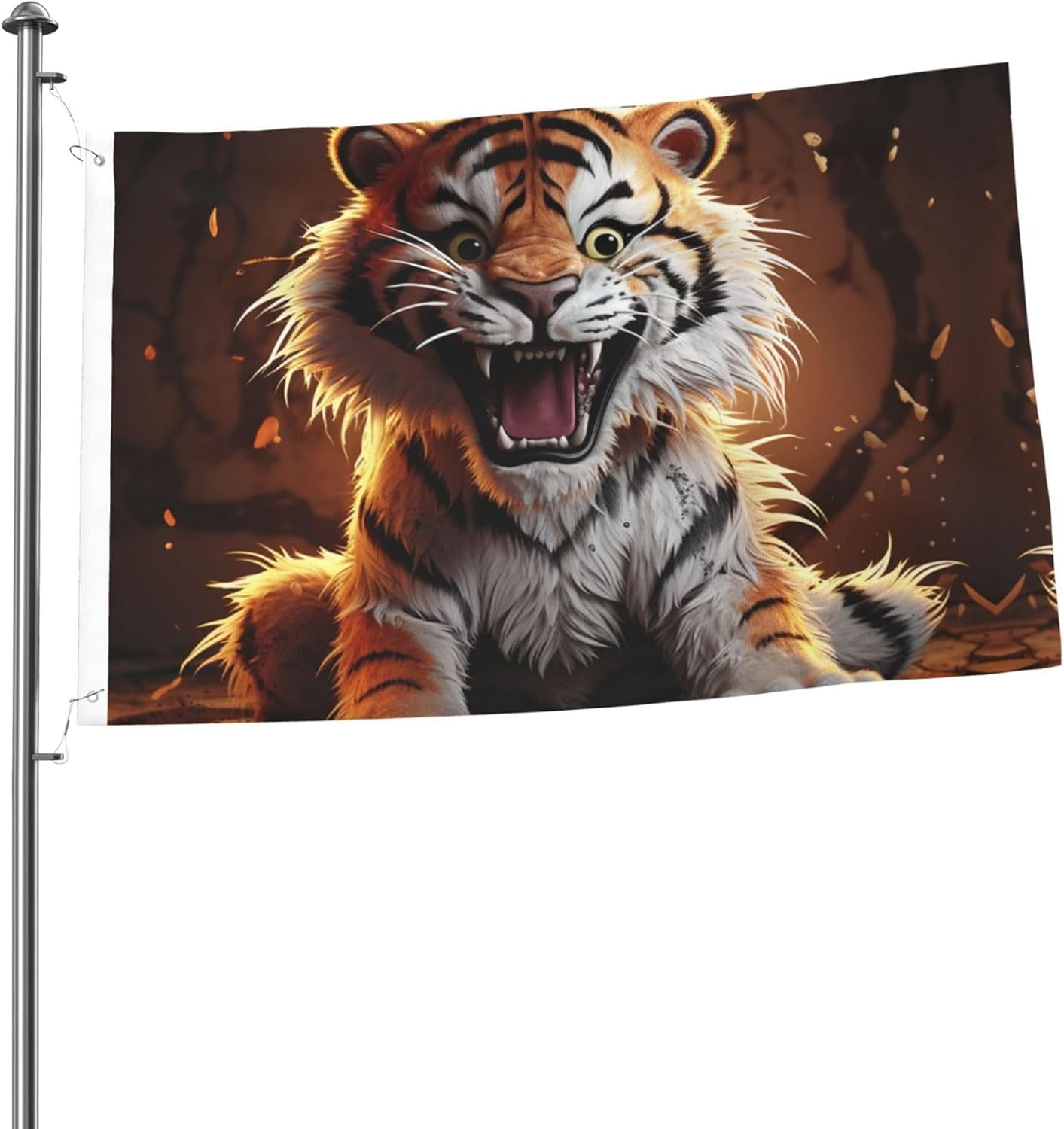 Cartoon tiger Garden Flags Holiday Banner with Brass Grommets Large ...
