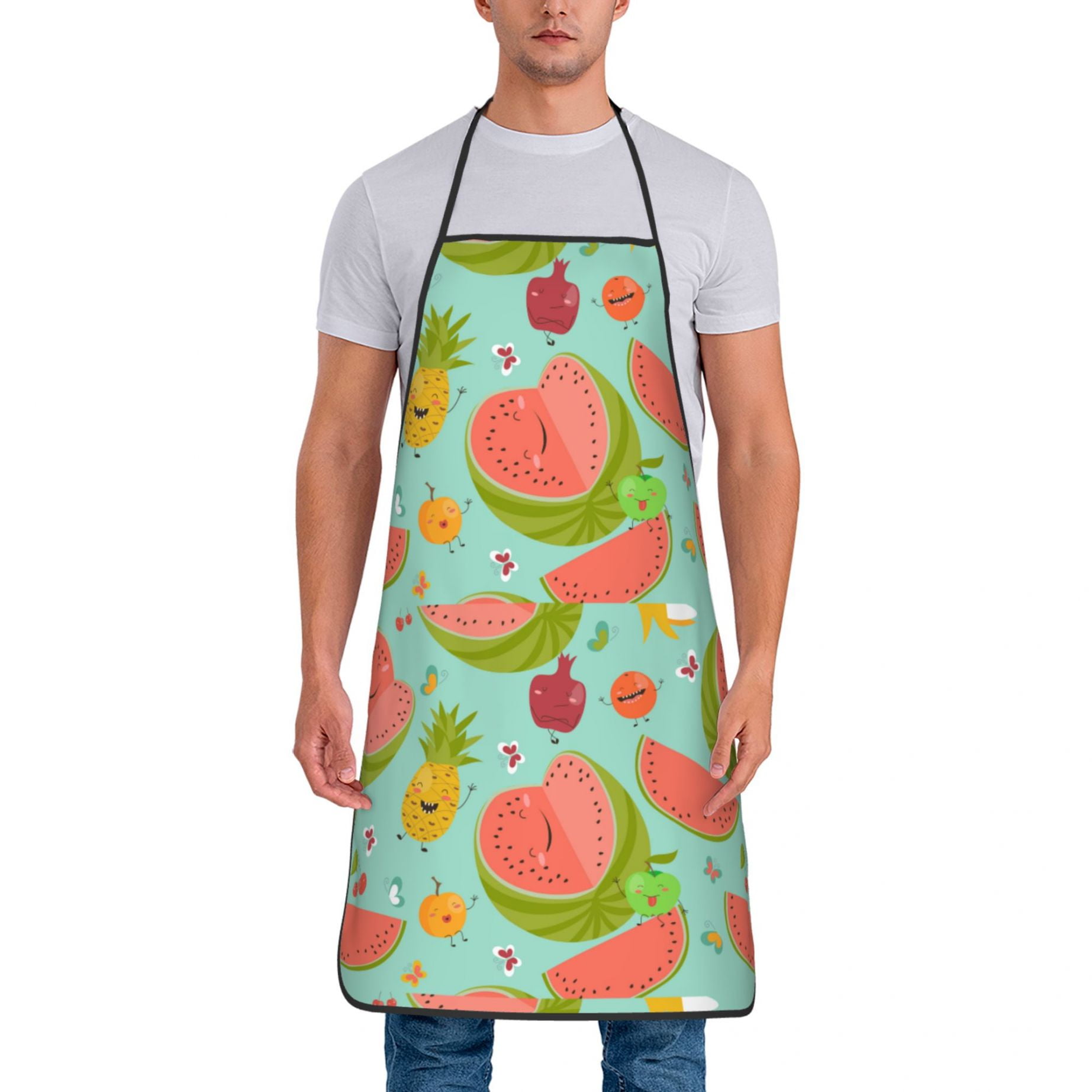 Cartoon watermelon background Aprons for Women Men Waterproof Apron ...