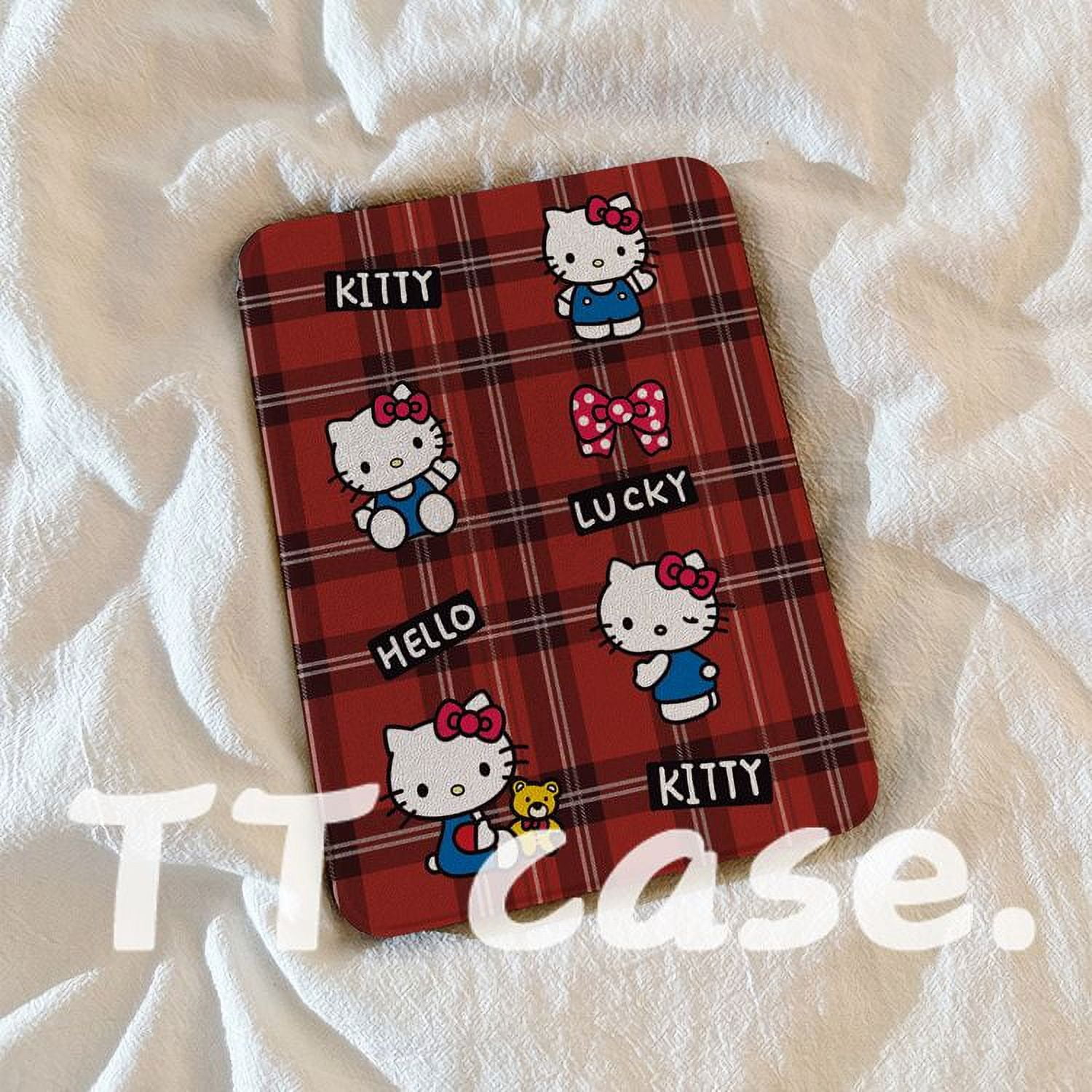 Cartoon wine red KT cat illustration iPad 10 generation 24 tablet 360 ...