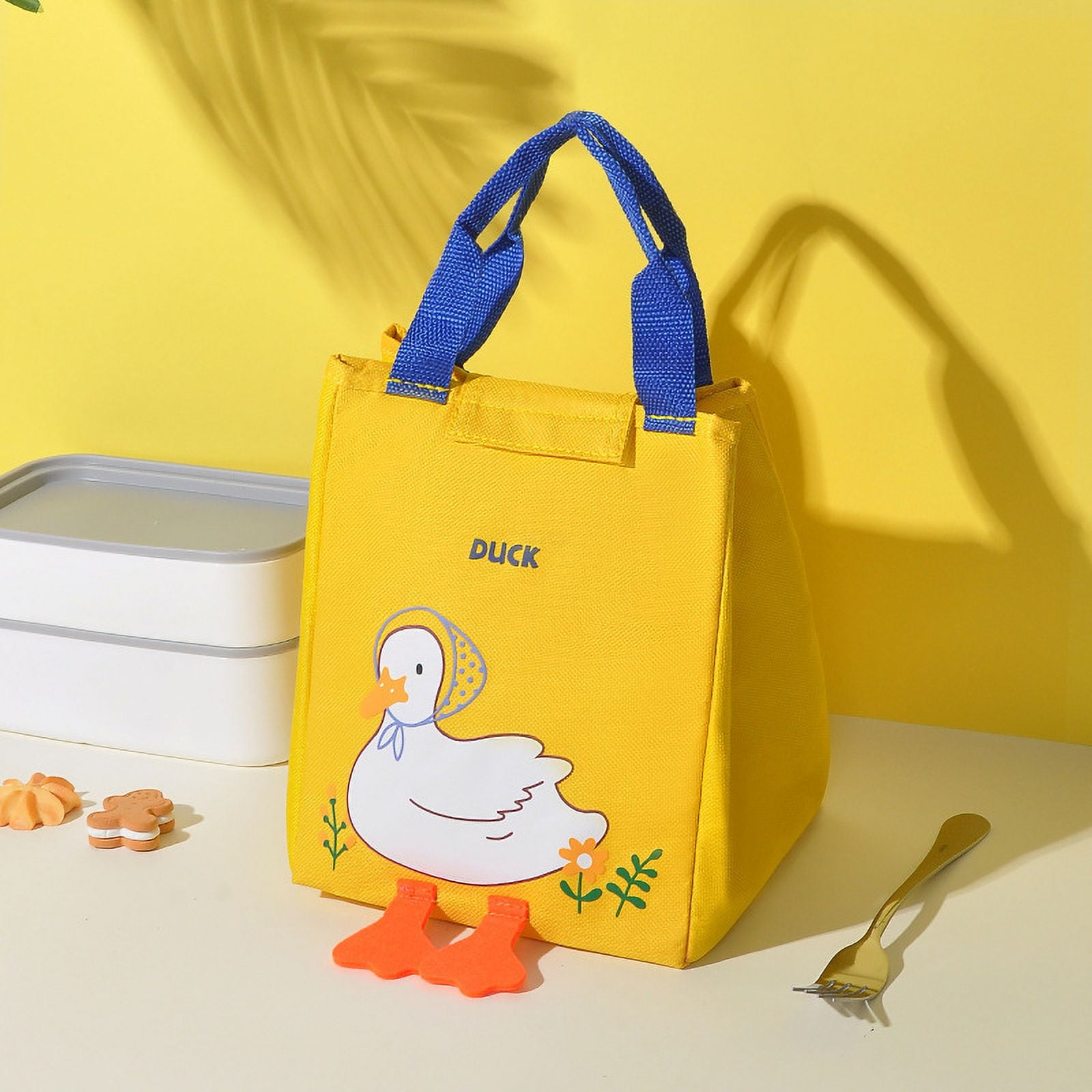 Cartoon yellow duck bento bag Lunch bag Handbag Storage thermal bag ...