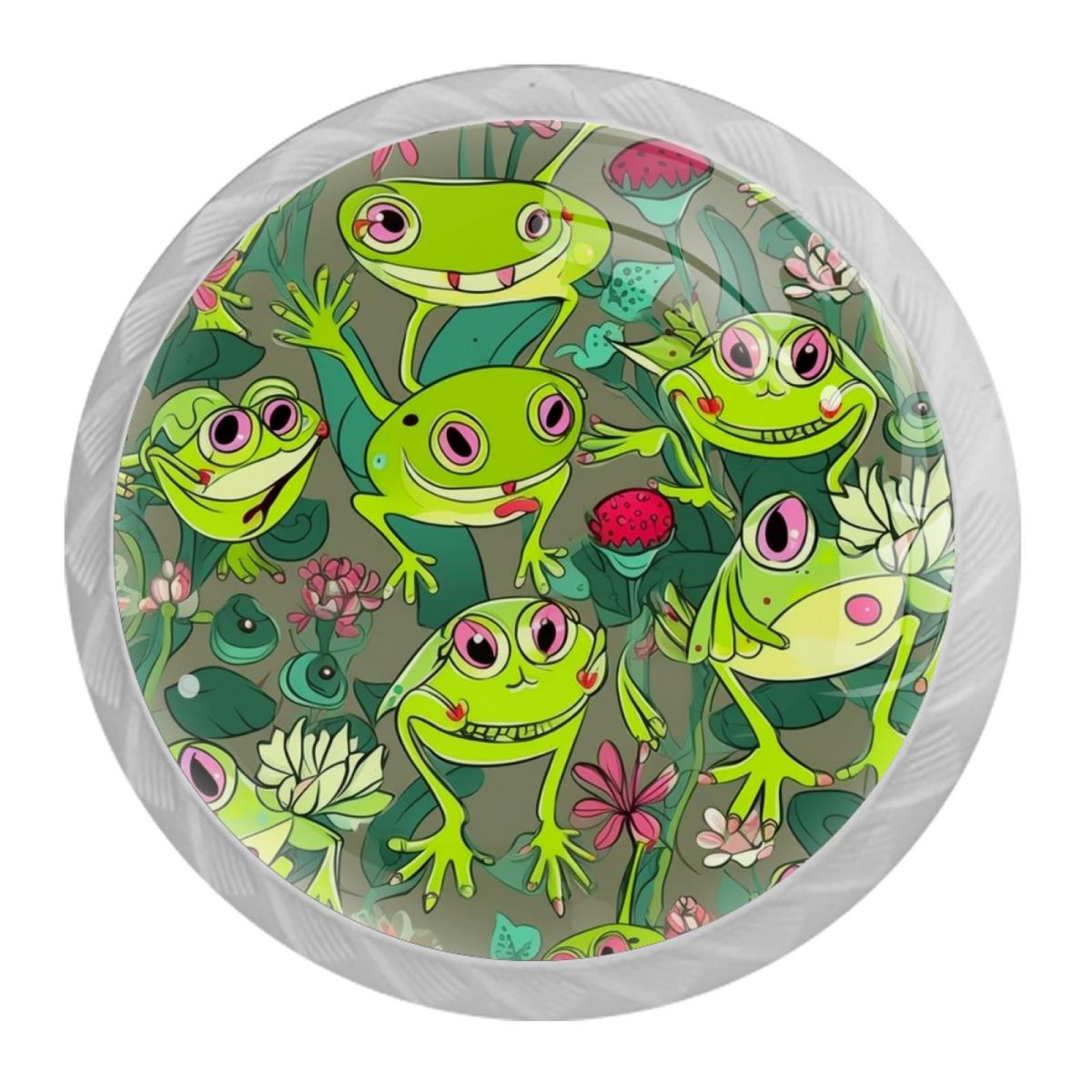 Cartoonish Frog 4 Packs Kitchen Drawer Pulls, Crystal Glass Cabinet ...
