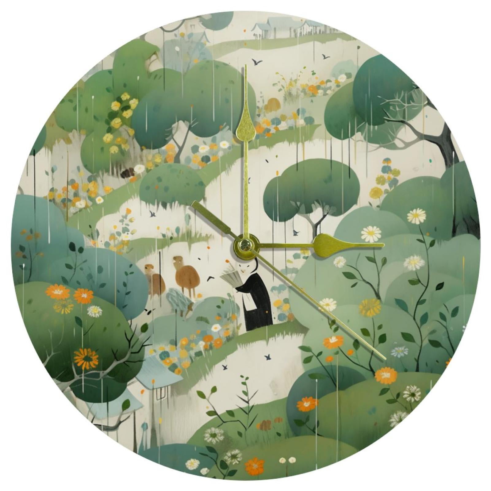 Cartoons 9.8 Inch Round Acrylic Wall Clock - Silent Non Ticking Battery ...