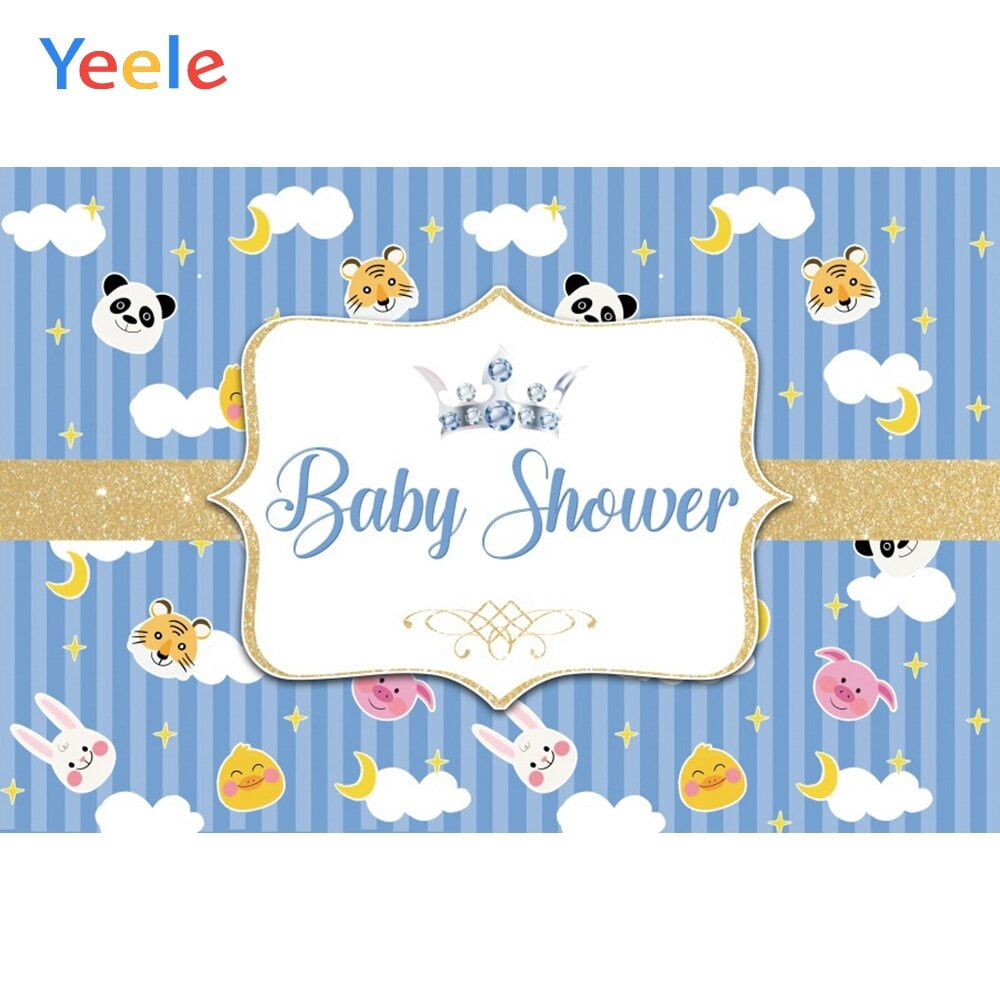 Cartoons Animal Moon Star Cloud Baby Shower Birthday Party Backdrop ...