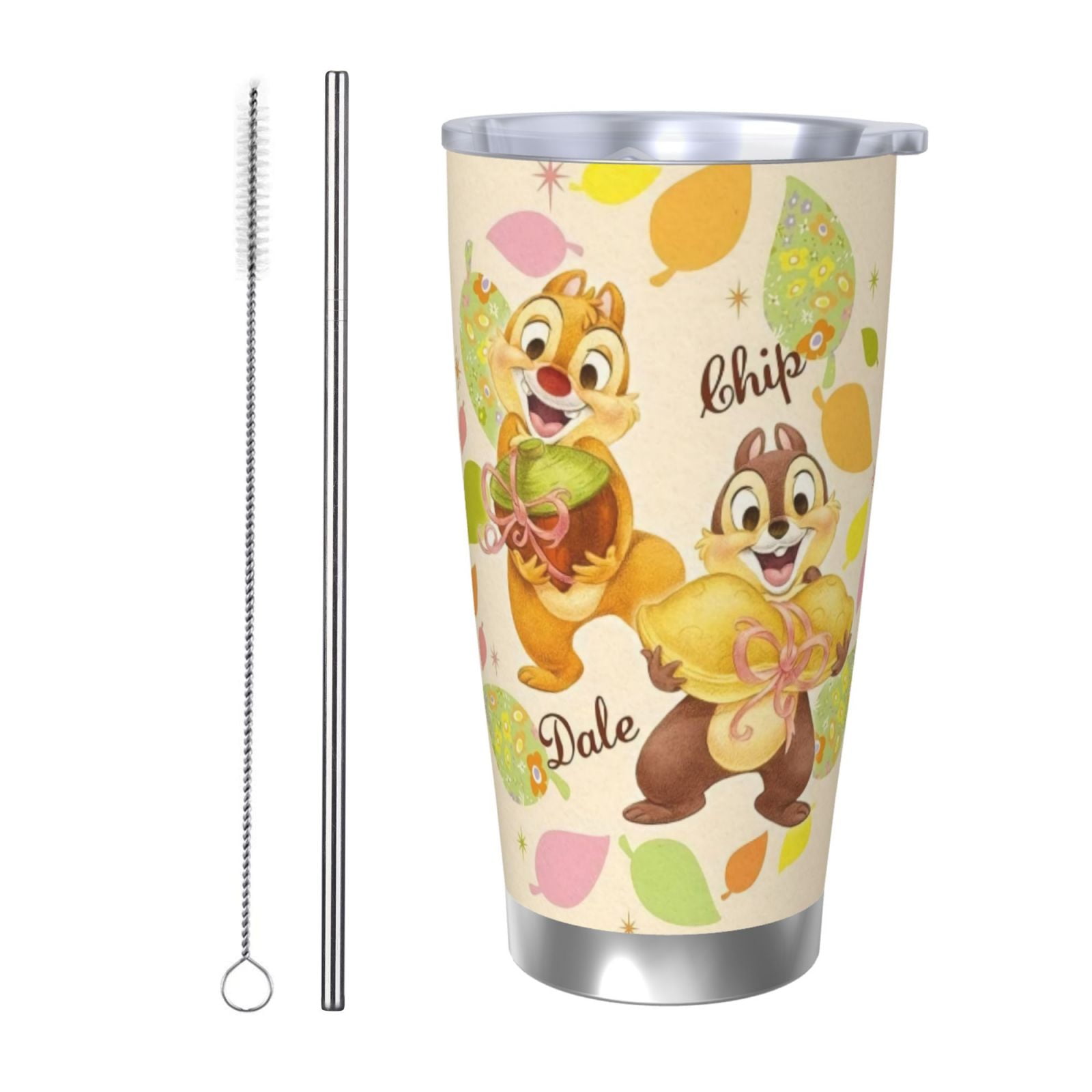 Cartoons Chip And Dale Dale Kids Water Bottle with Straw Lid,Insulated Stainless Steel Reusable ...