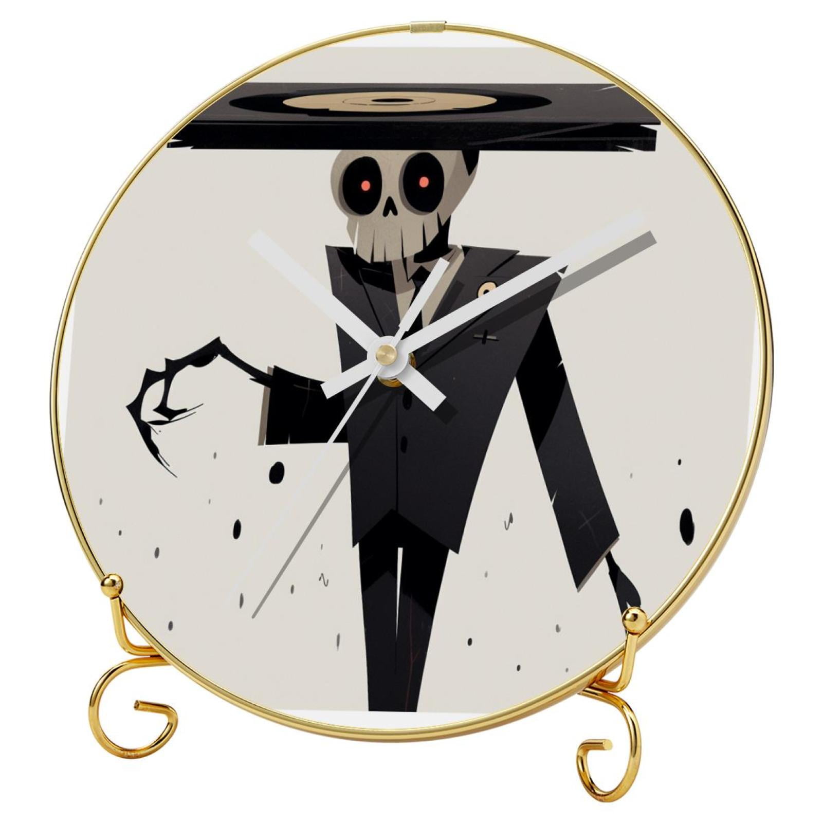 Cartoons Clocks - Round, Printed, with Hooks and Gold Stand, Silent ...
