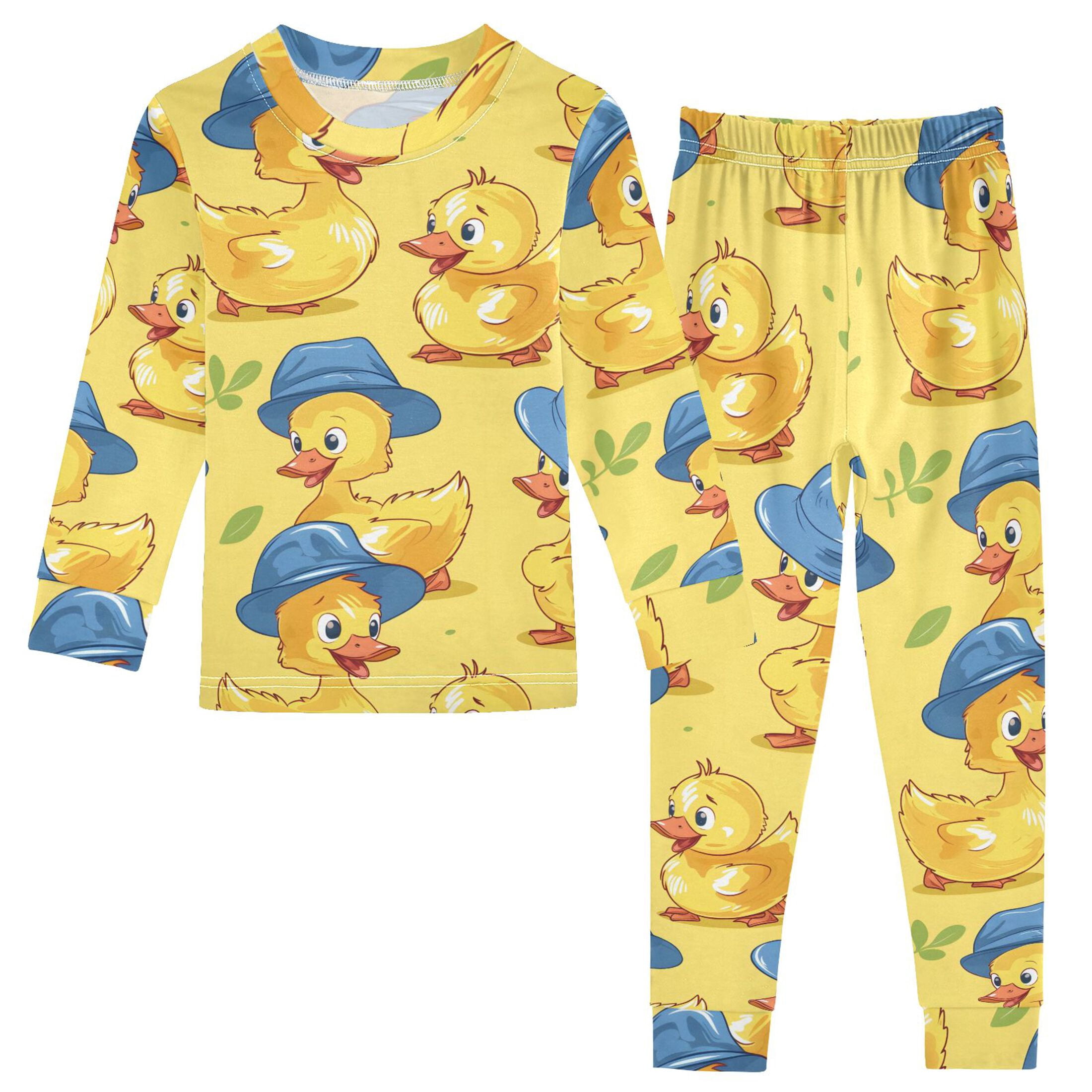 Cartoons Cute Ducks Cotton Pajamas 2 Piece Set Sleepwear Soft and ...