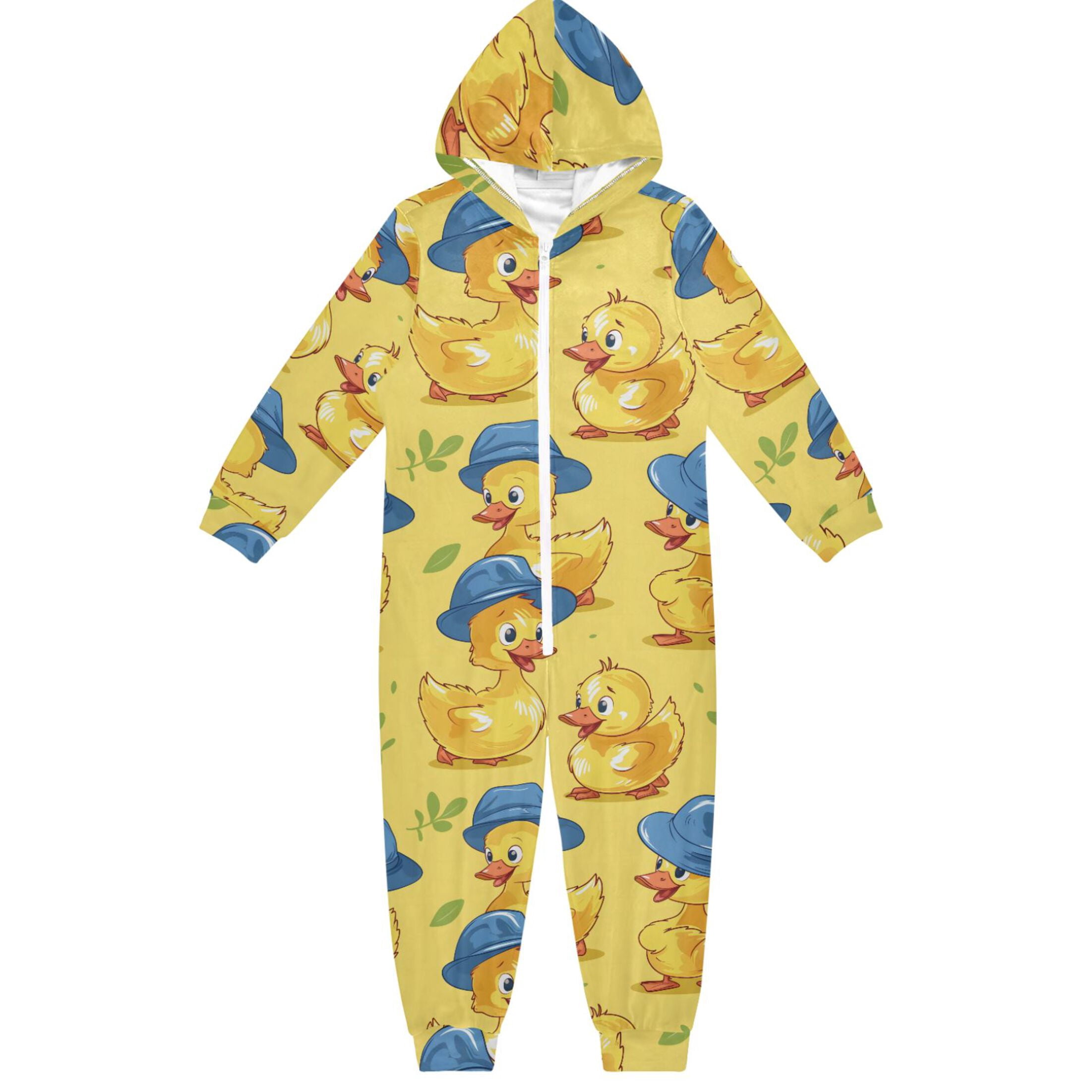Cartoons Cute Ducks One Piece Pajamas Soft Jumpsuit Cozy Sleep and Play ...