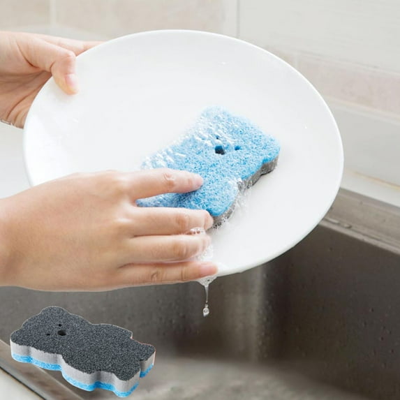 Cartoons Double Sided Sponge Scouring Pad, Bear Shaped Kitchen Cleaning ...