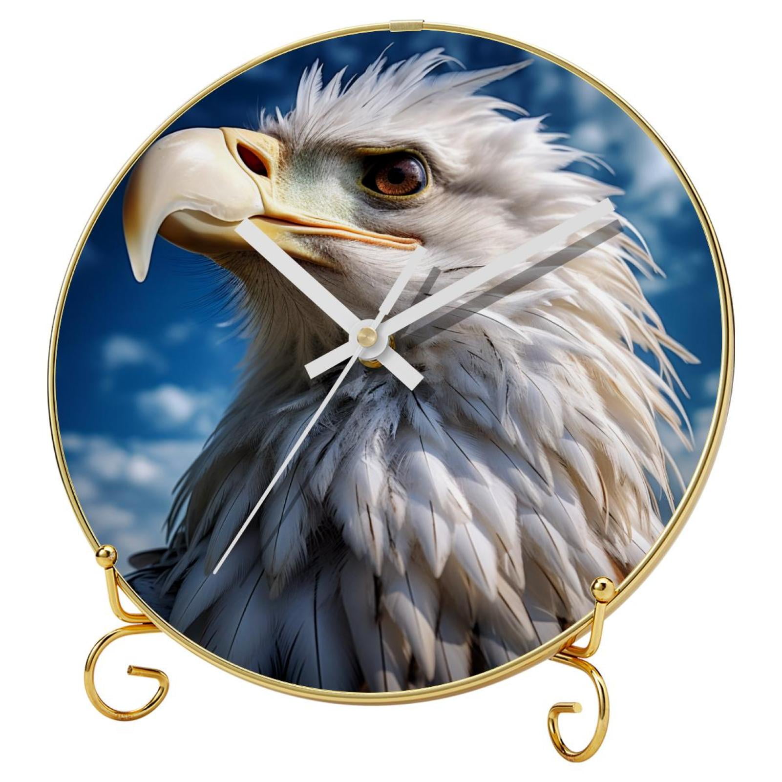 Cartoons Modern Round Wall Clock with Hooks and Gold Stand - Silent Non ...