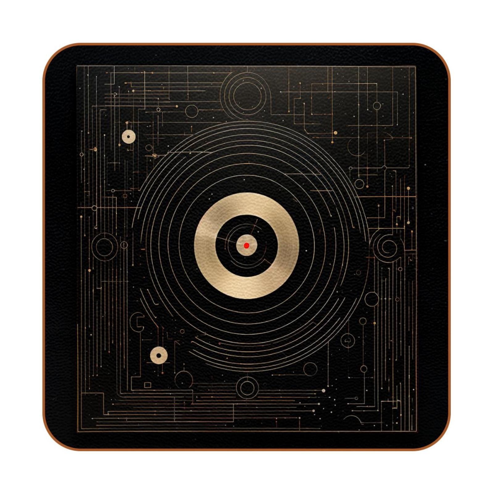 Cartoons Set of 6 Square Coasters - Microfiber Leather - 10.3x10.3 cm/4 ...