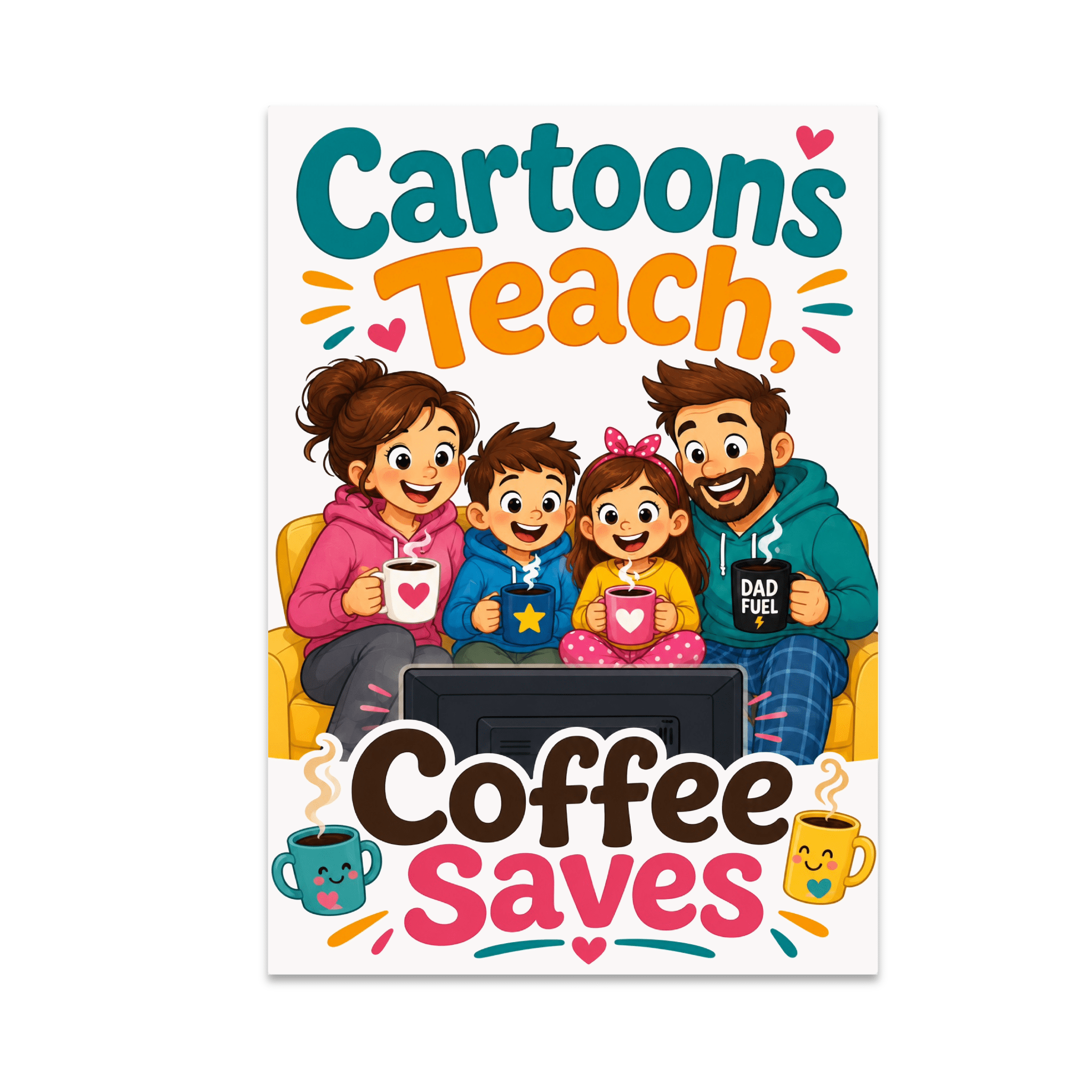 Cartoons Teach Coffee Saves Family Dynamics Wall Art - Family Decor ...