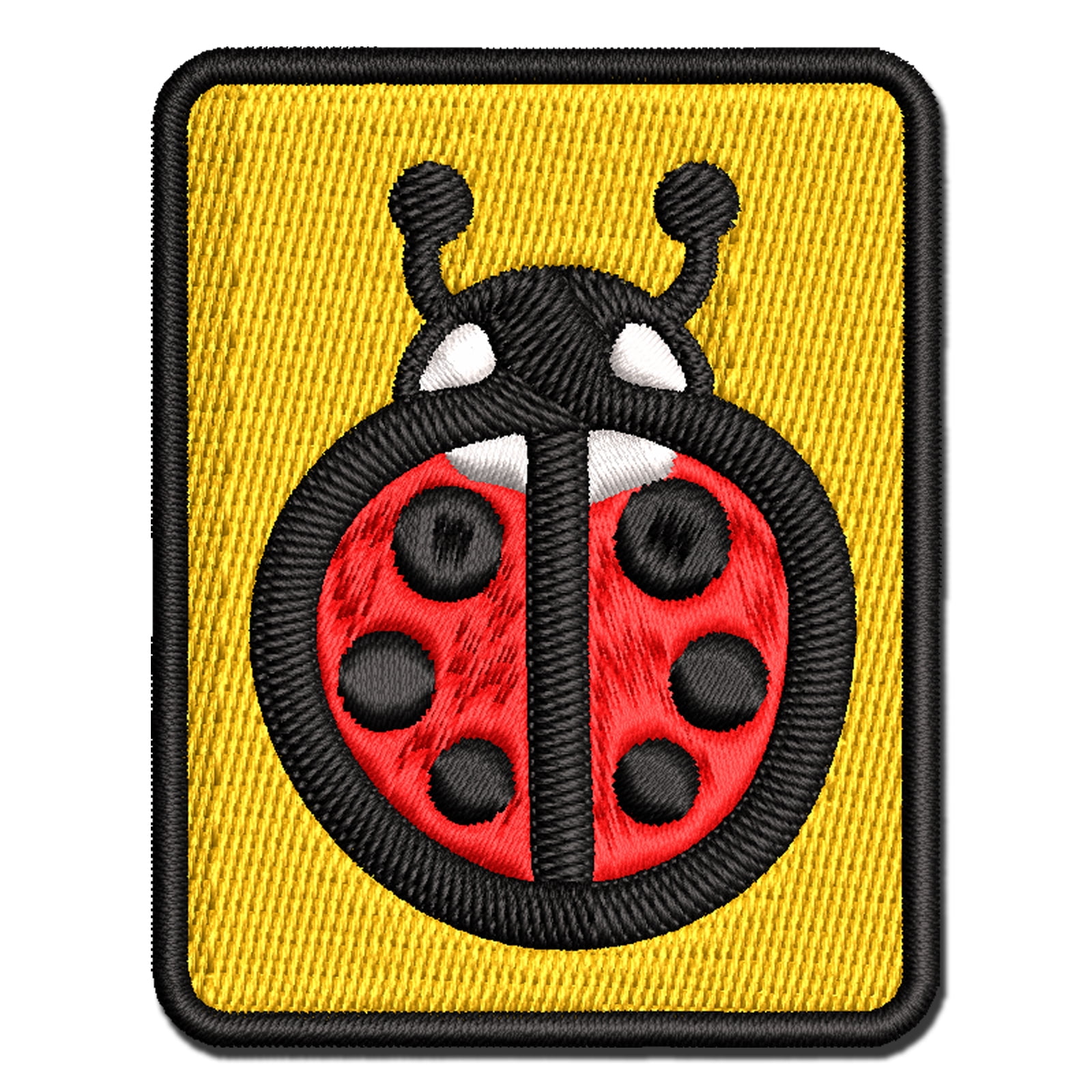 Cartoony Ladybug Applique Multi-Color Embroidered Iron-On Patch - 3 ...