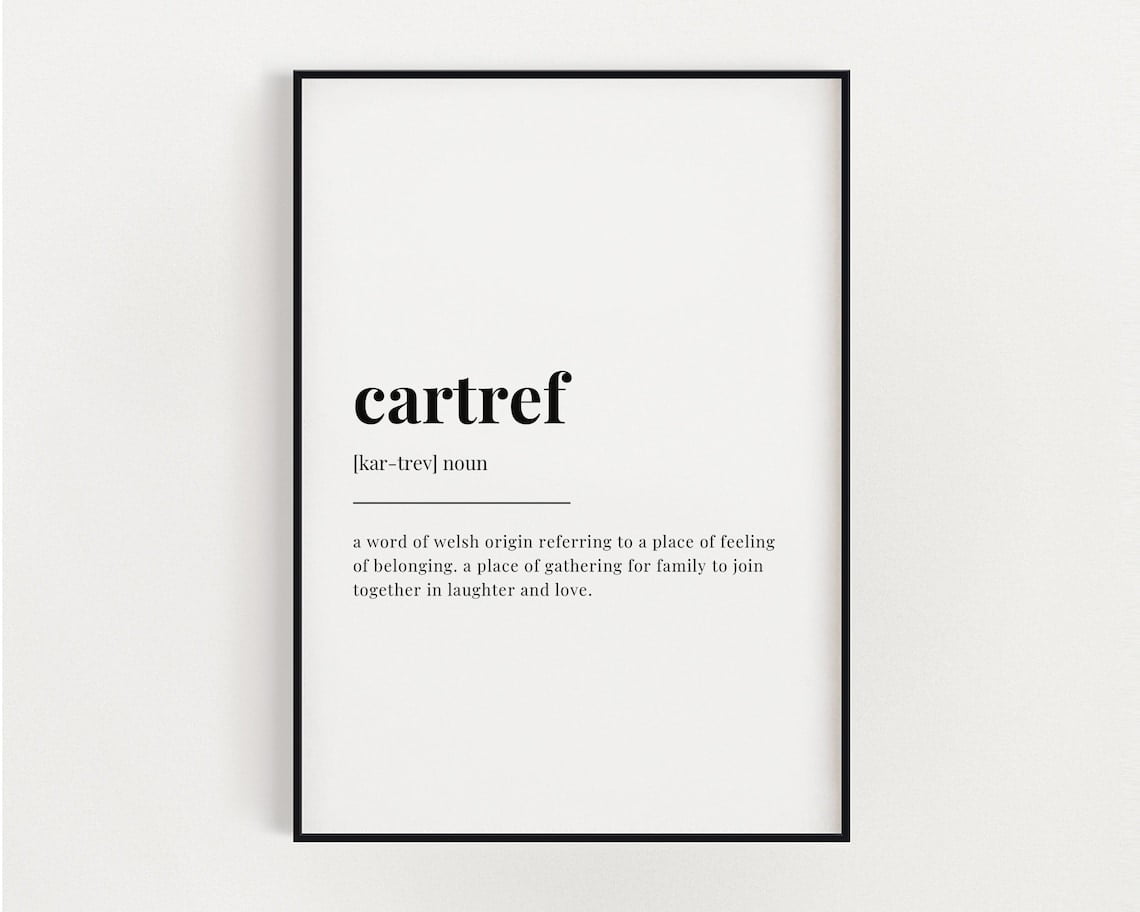 Cartref Definition Print, Quote Wall Art, Wall Art Print, Home ...