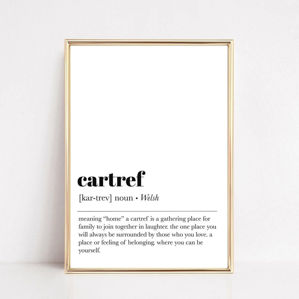 Cartref Definition Print, Welsh Print, Home Definition Poster ...