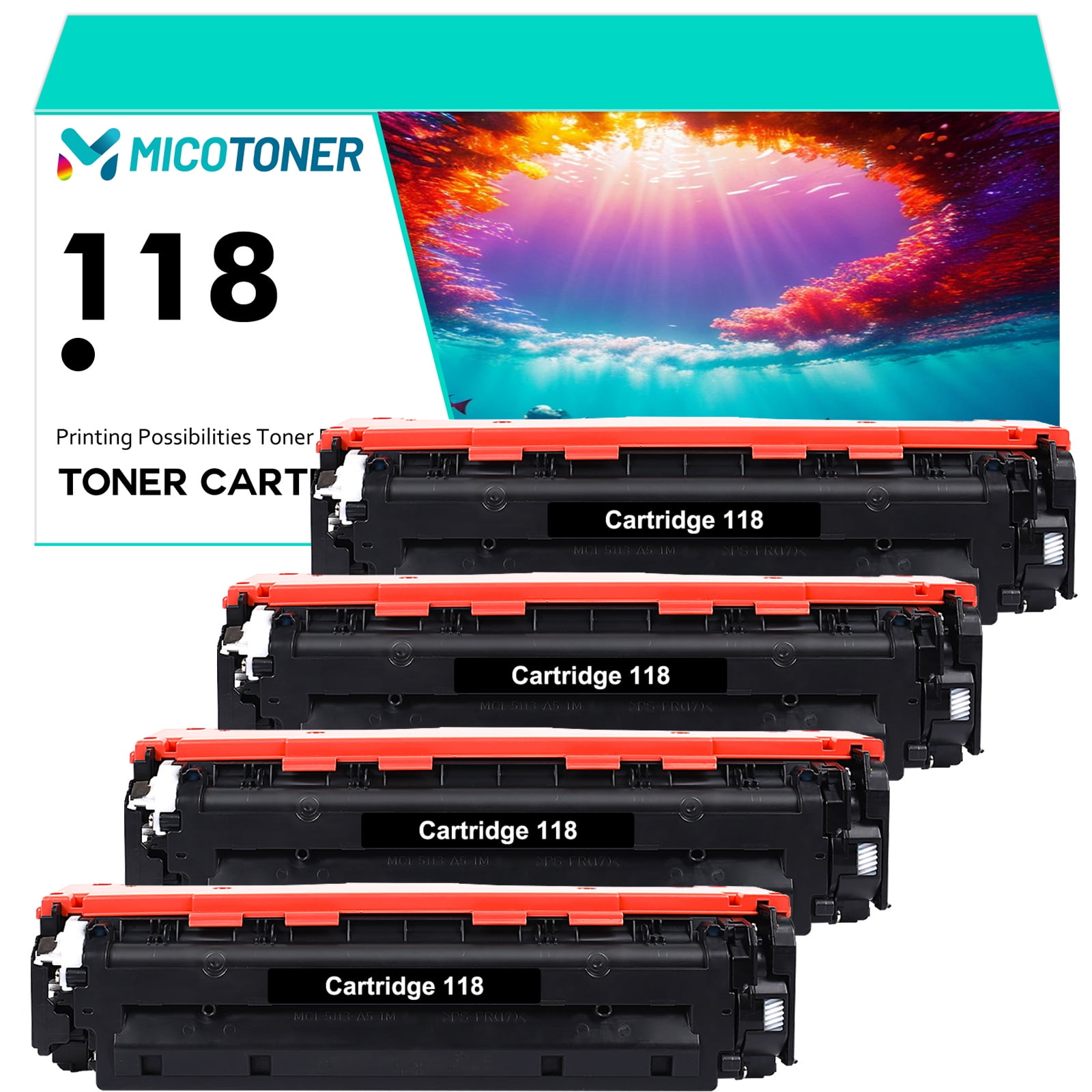 Cartridge 118 4-Pack Compatible Toner Cartridge for Canon 118K ...