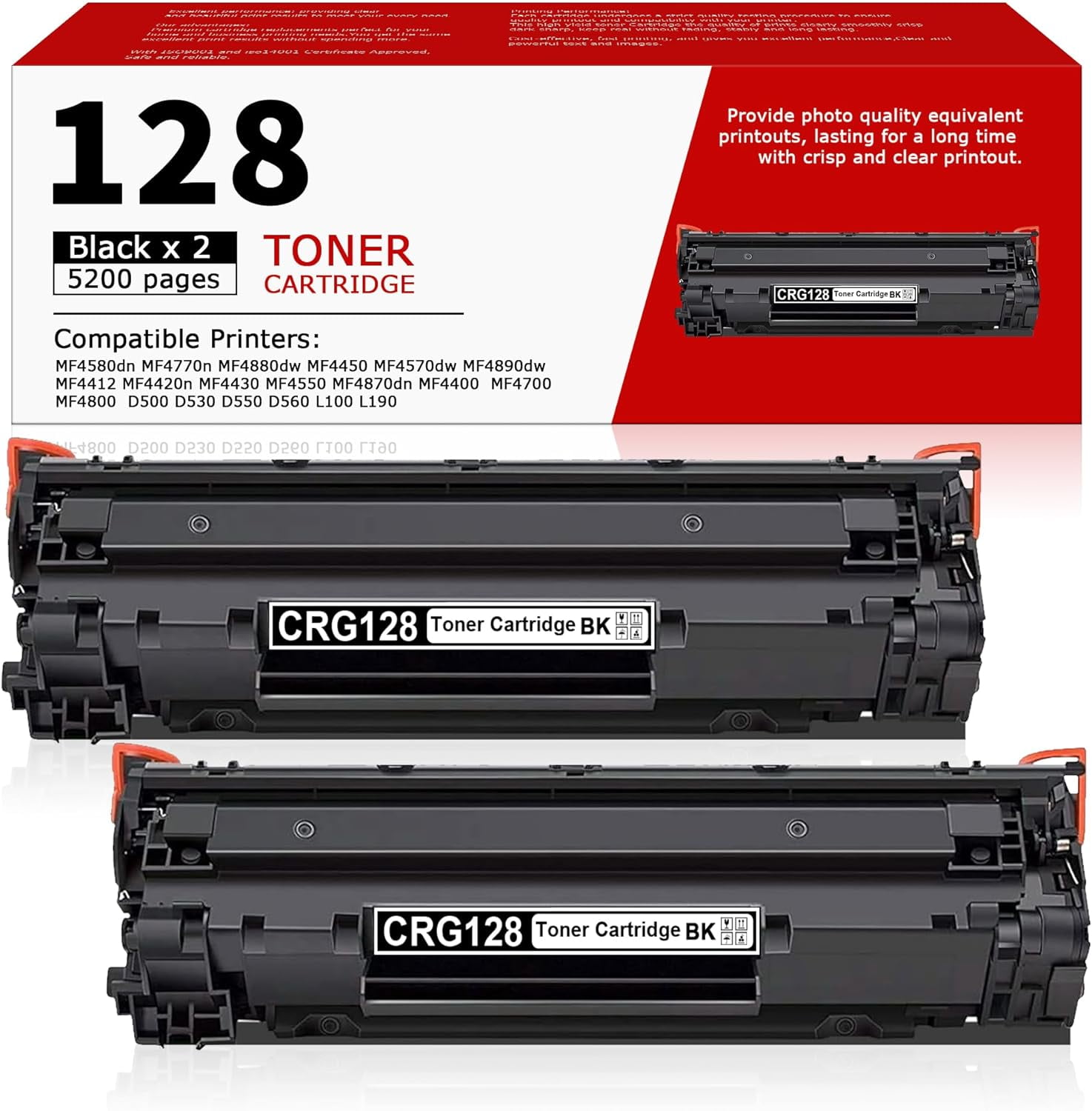 Cartridge 128 Toner Black 2 Pack Replacement for Canon Toner Cartridge ...
