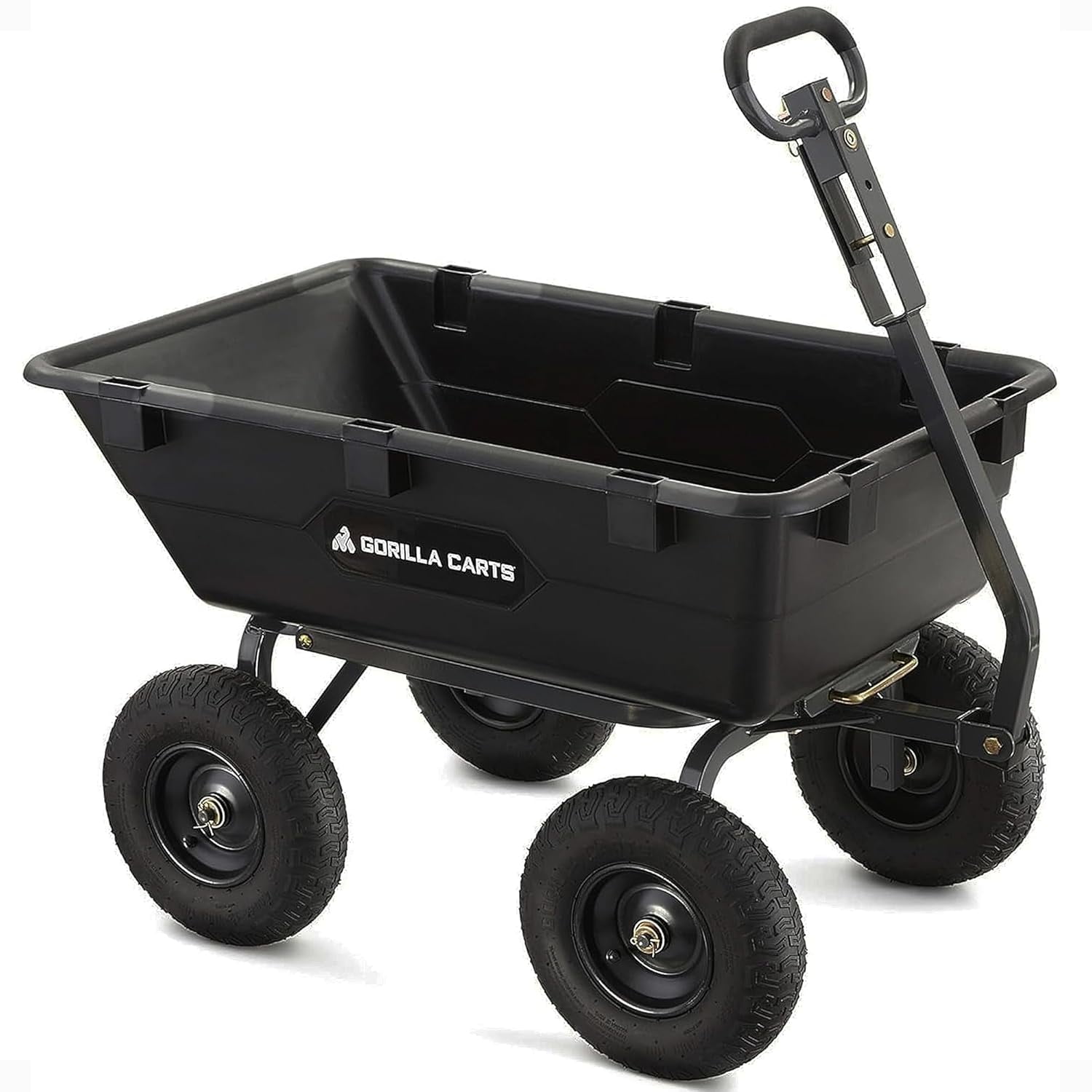 Carts Heavy-Duty Poly Yard Dump Cart, 6 Cu Ft Tub, 1200 lb Haul ...
