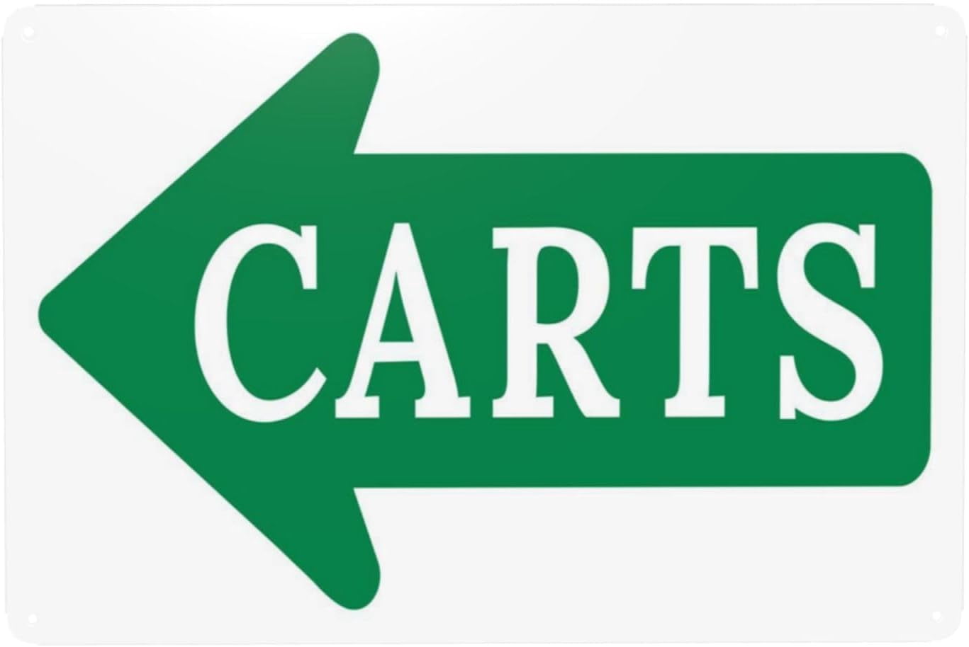 Carts Left Arrow Warning Sign, Security Safety Metal Signs, Vintage ...