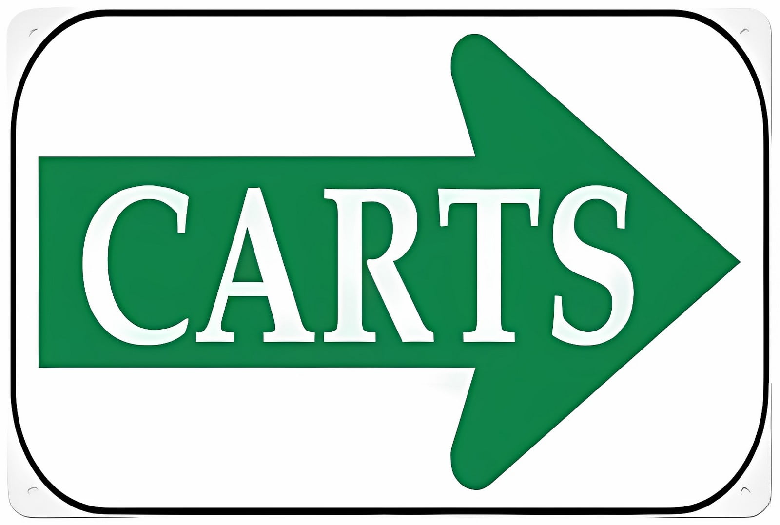 Carts (Right Arrow) Aluminum Tin Sign 12 x 8 Inches - Warning Sign for ...