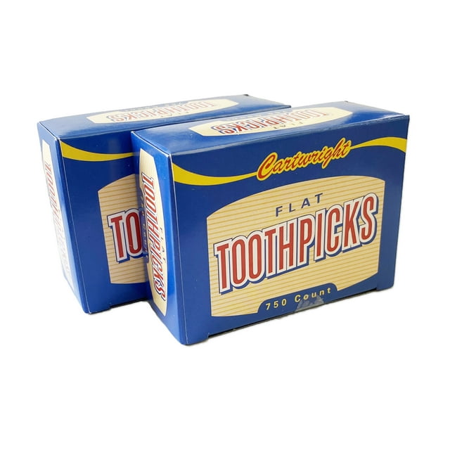 Cartwright, Sturdy Flat Toothpicks with Beveled Ends, 750 Count, 2 Pack ...