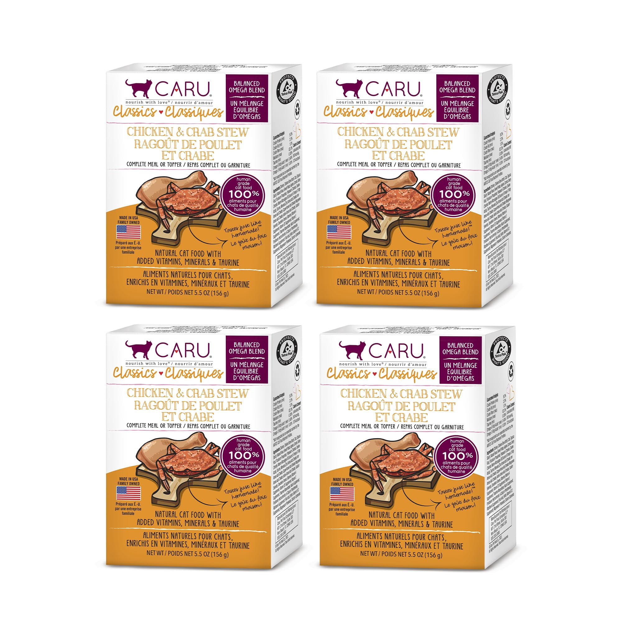 Caru - Classics Chicken TMA2 & Crab Stew for Cats - Healthy Functional ...