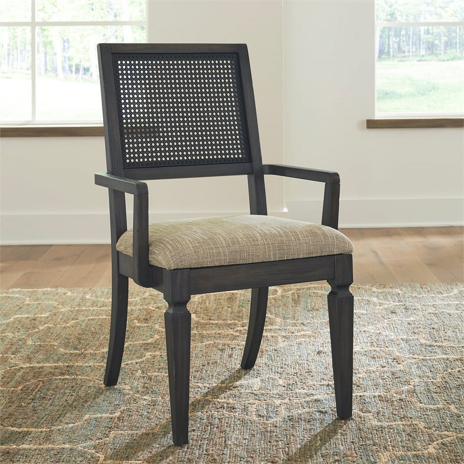 Caruso Heights Panel Back Arm Chair Blackstone Finish - Walmart.com