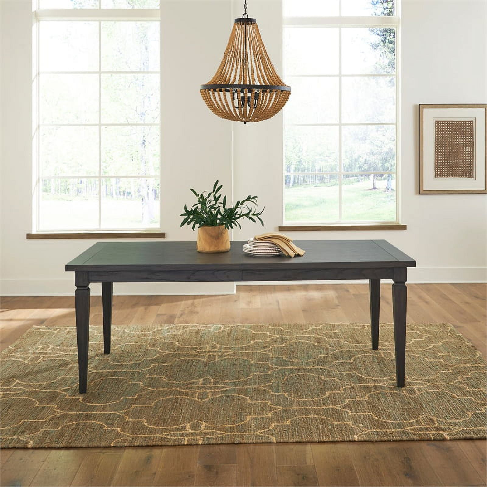 Caruso Heights Rectangular Leg Table Blackstone Finish - Walmart.com