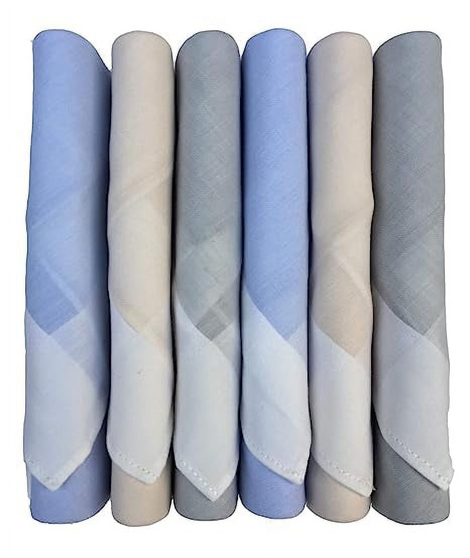 Caruso Italy Men's Formal Italia 100% Pure Cotton Handkerchief Light Dark Color (Pure Light Pack ...