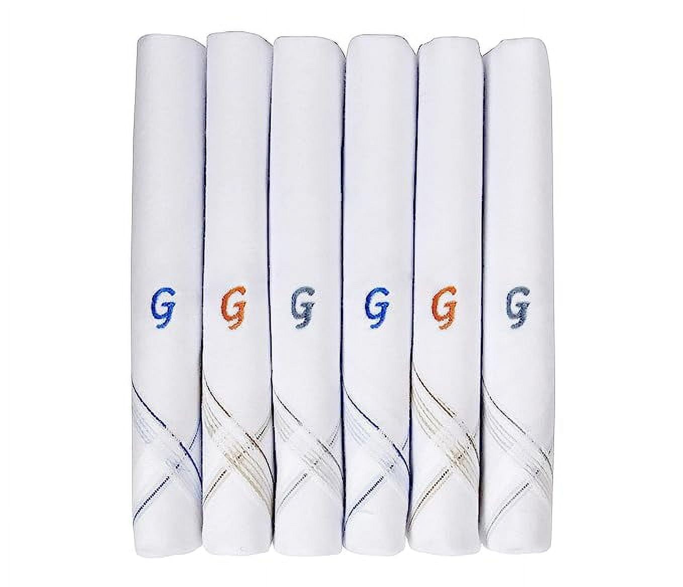 Caruso Italy Men's Initial Monogram G Embroidery 100% Pure Cotton ...