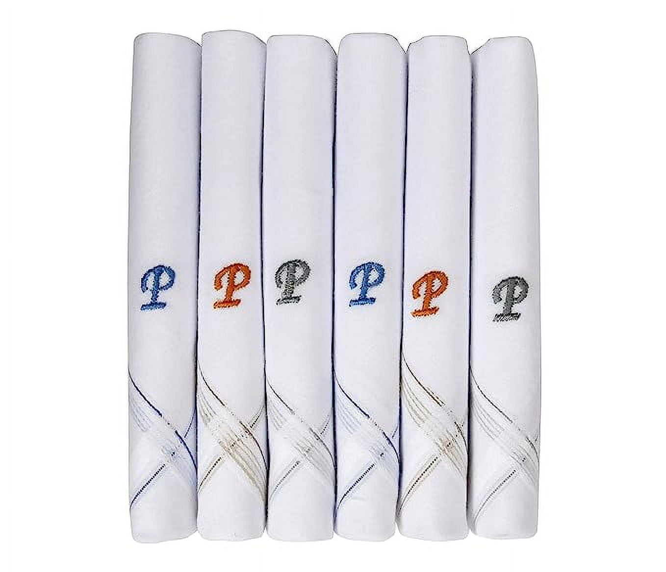 Caruso Italy Men's Initial Monogram P Embroidery 100% Pure Cotton ...