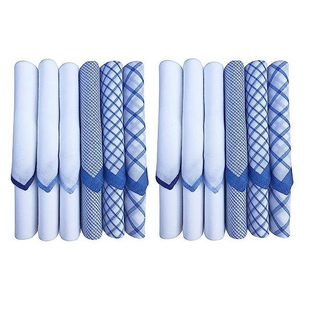 Caruso Italy Men's Italia 100% Pure Cotton Handkerchief Medium Multicolor Checks - Pack of 6 ...