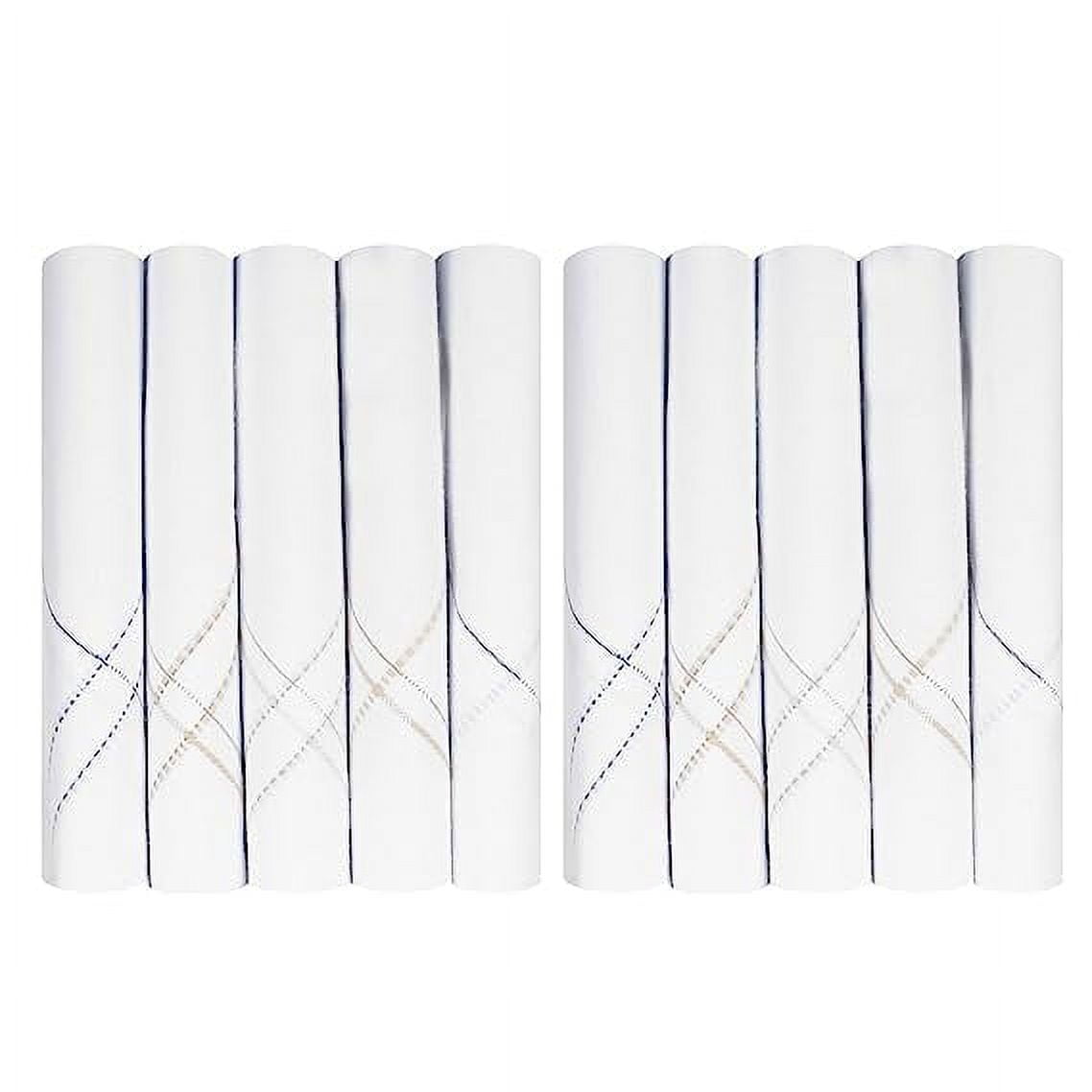 Caruso Italy Men's Luxury 100% Pure Cotton Handkerchief White Base with Colored Border - Pack of ...