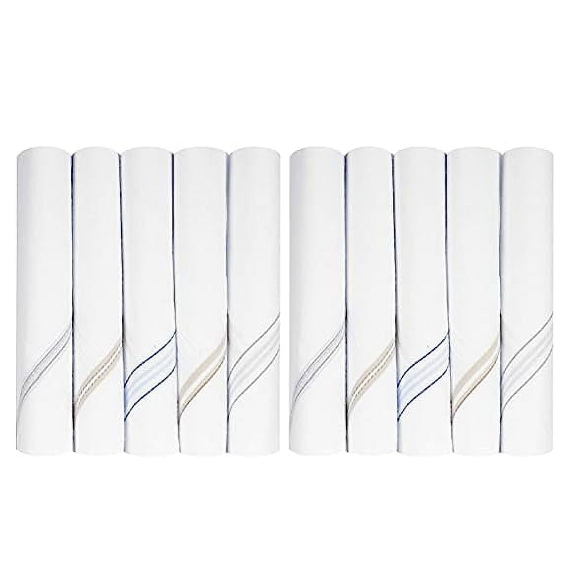 Caruso Italy Men's Premium 100% Pure Cotton Handkerchief White Base Colored Border - Pack of 10 ...