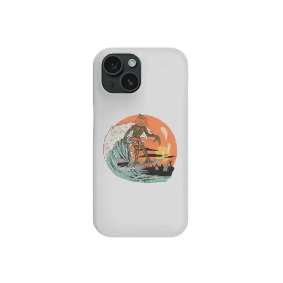 Carve The Wave Skeleton Surf Phone Case for iPhone 16 15 14 13 12 11 ...