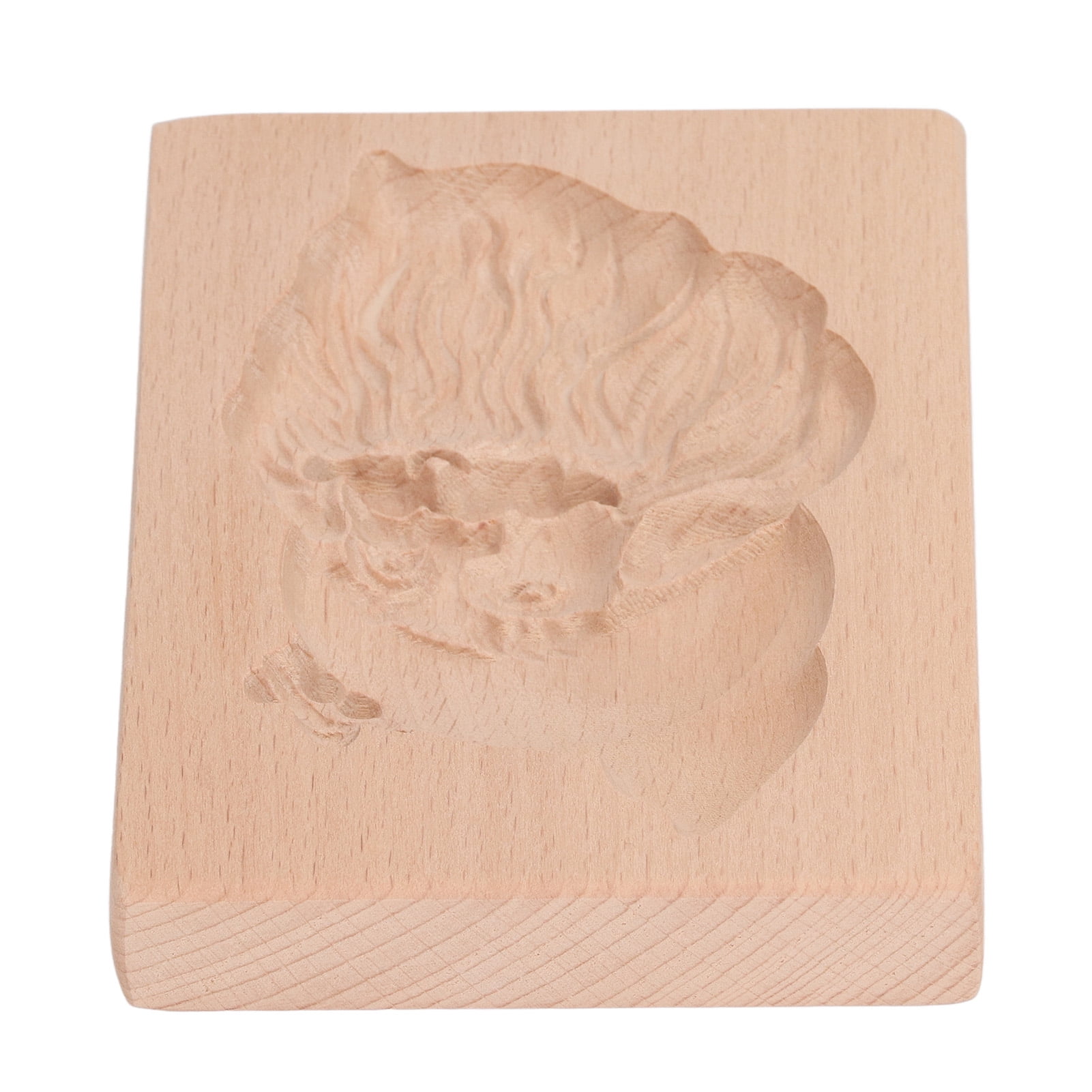 Carved Beech Wood Cookie Mold Santa Claus Shape For Gingerbread Biscuit ...