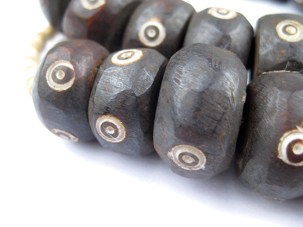 The Bead Chest Carved Brown Bone Beads - Full Strand of Fair Trade ...