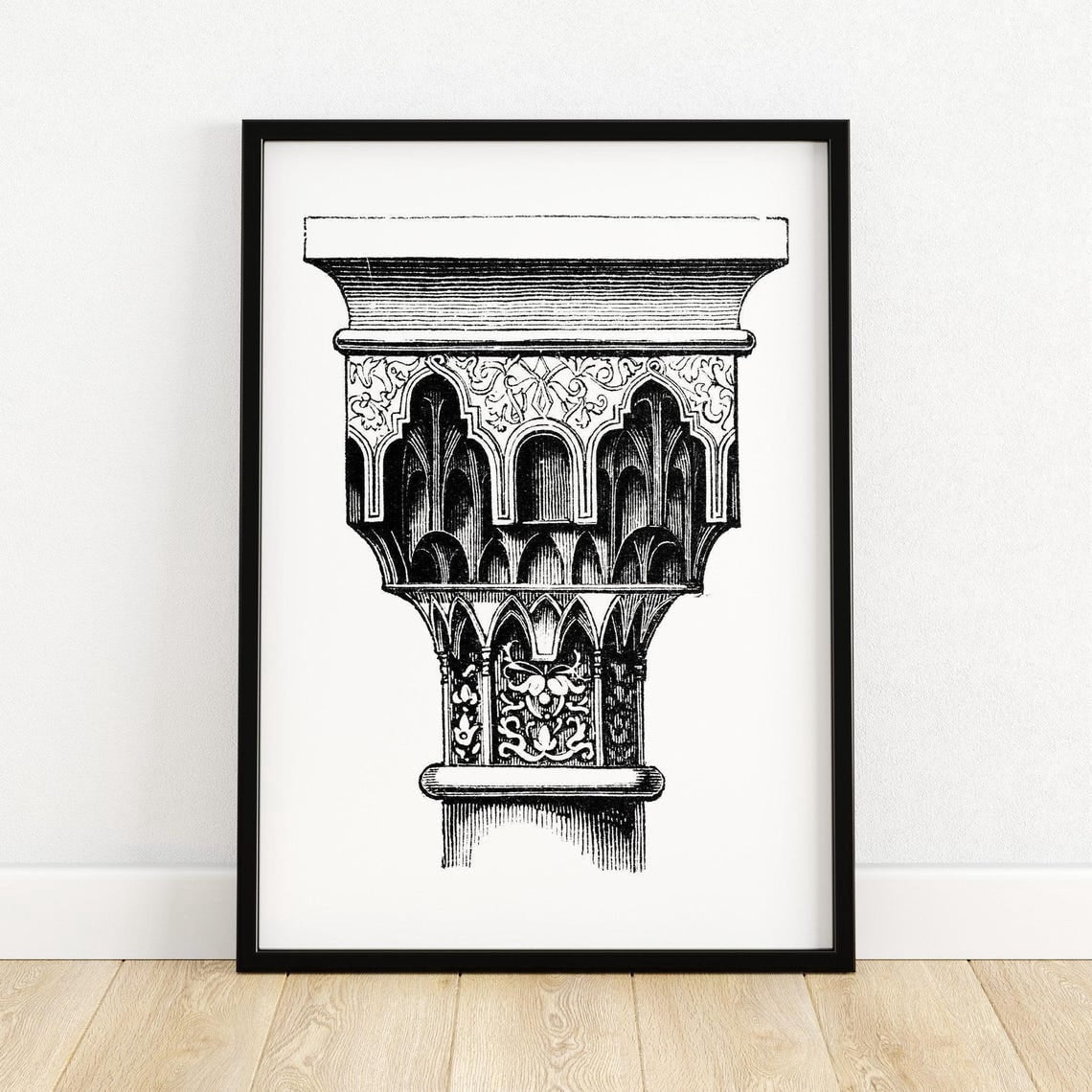 Carved Column 1 - Architectural Illustration - Historical Wall Art ...