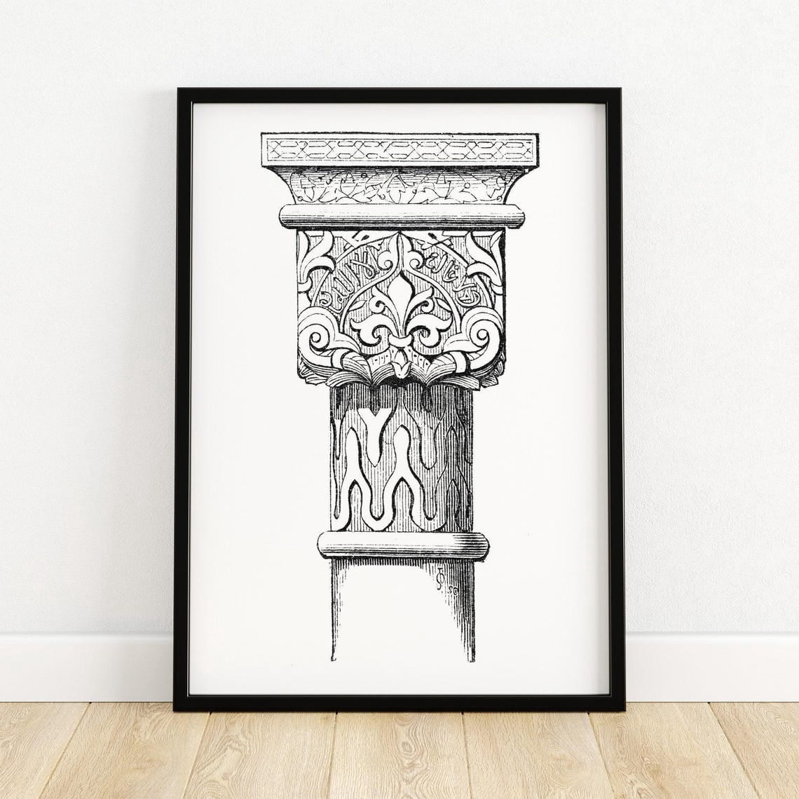 Carved Column 2 - Architectural Illustration - Historical Wall Art ...