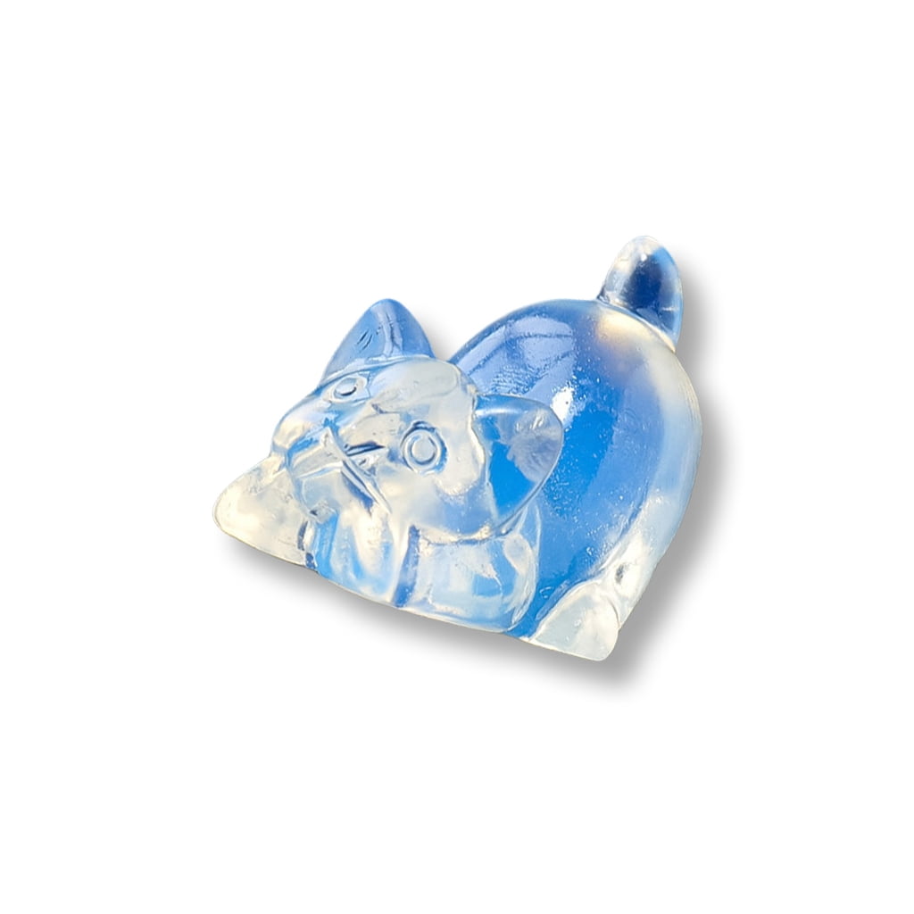 Carved Crystal Cats Statue Cute Animal Figurine Miniature for Desk ...