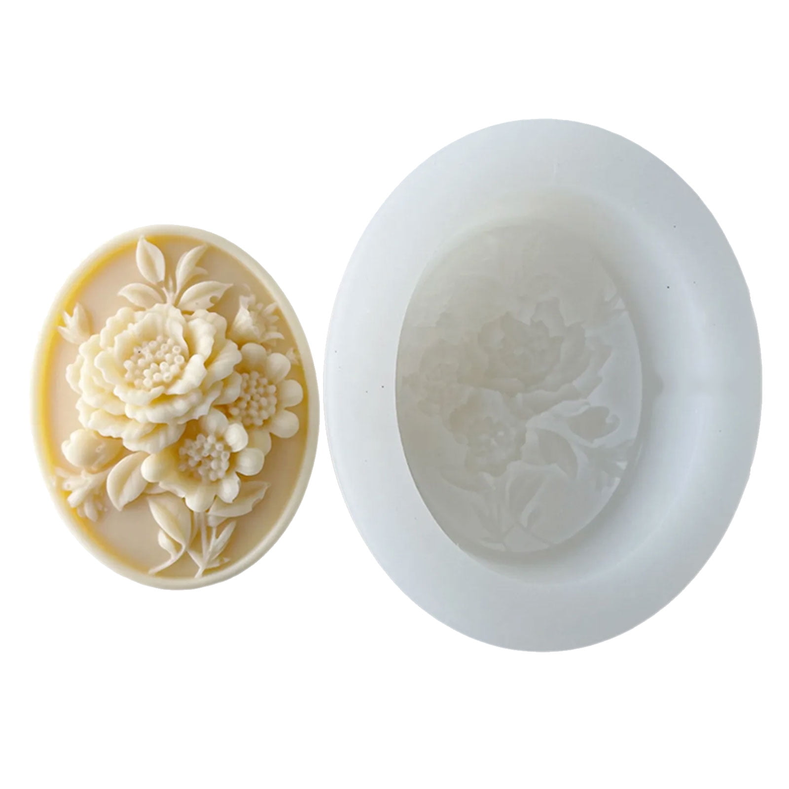 Carved Floral Silicone Molds Safe Easy Demold for Chocolate Cake Resin ...
