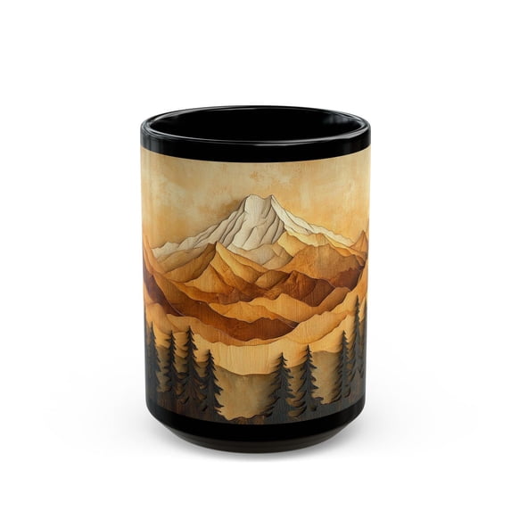Carved Mountain Mug: Rustic Cabin Decor Coffee Cup, Nature Lover Gift ...