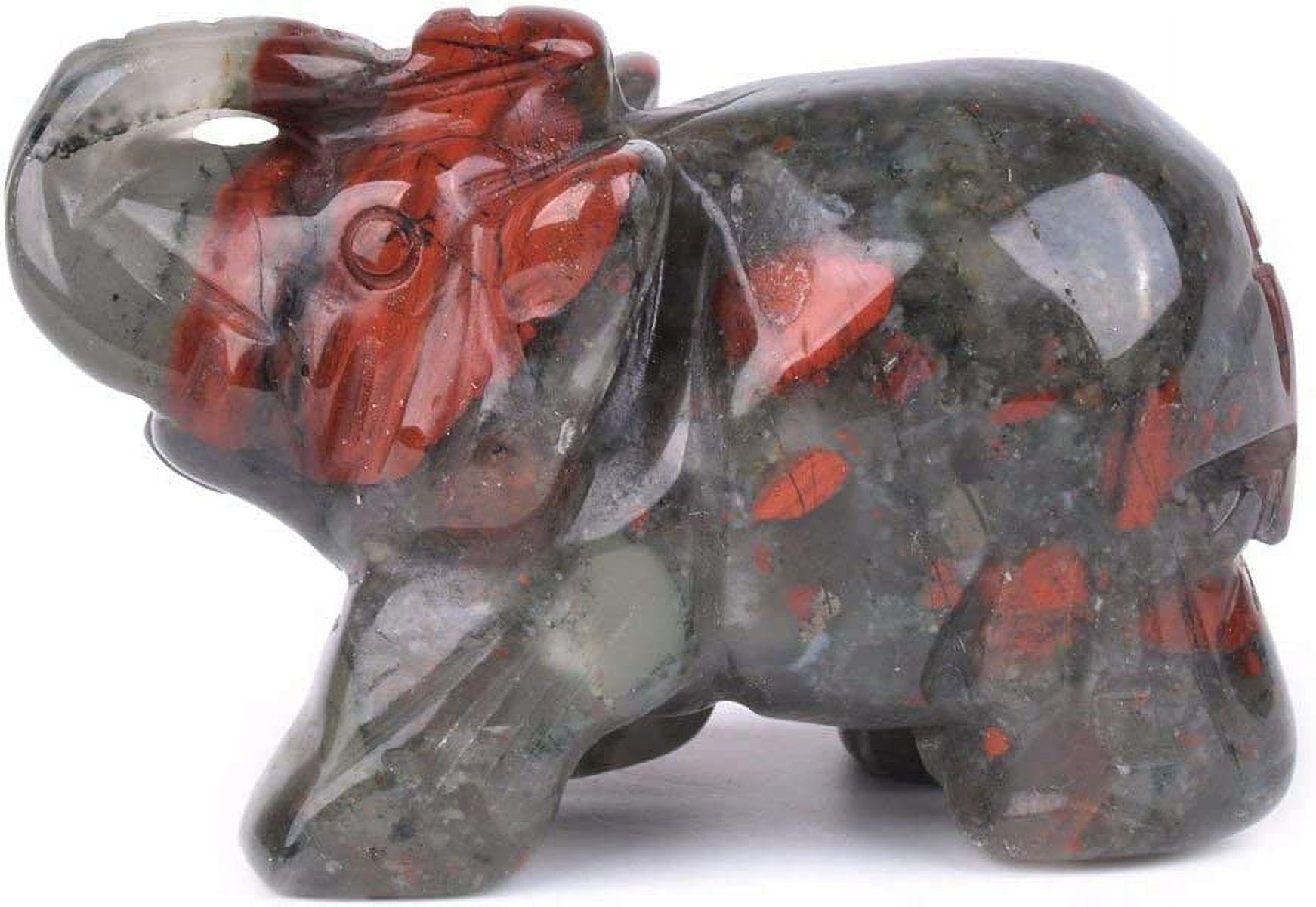 Carved Natural African Bloodstone Gemstone Elephant Healing Crystal ...