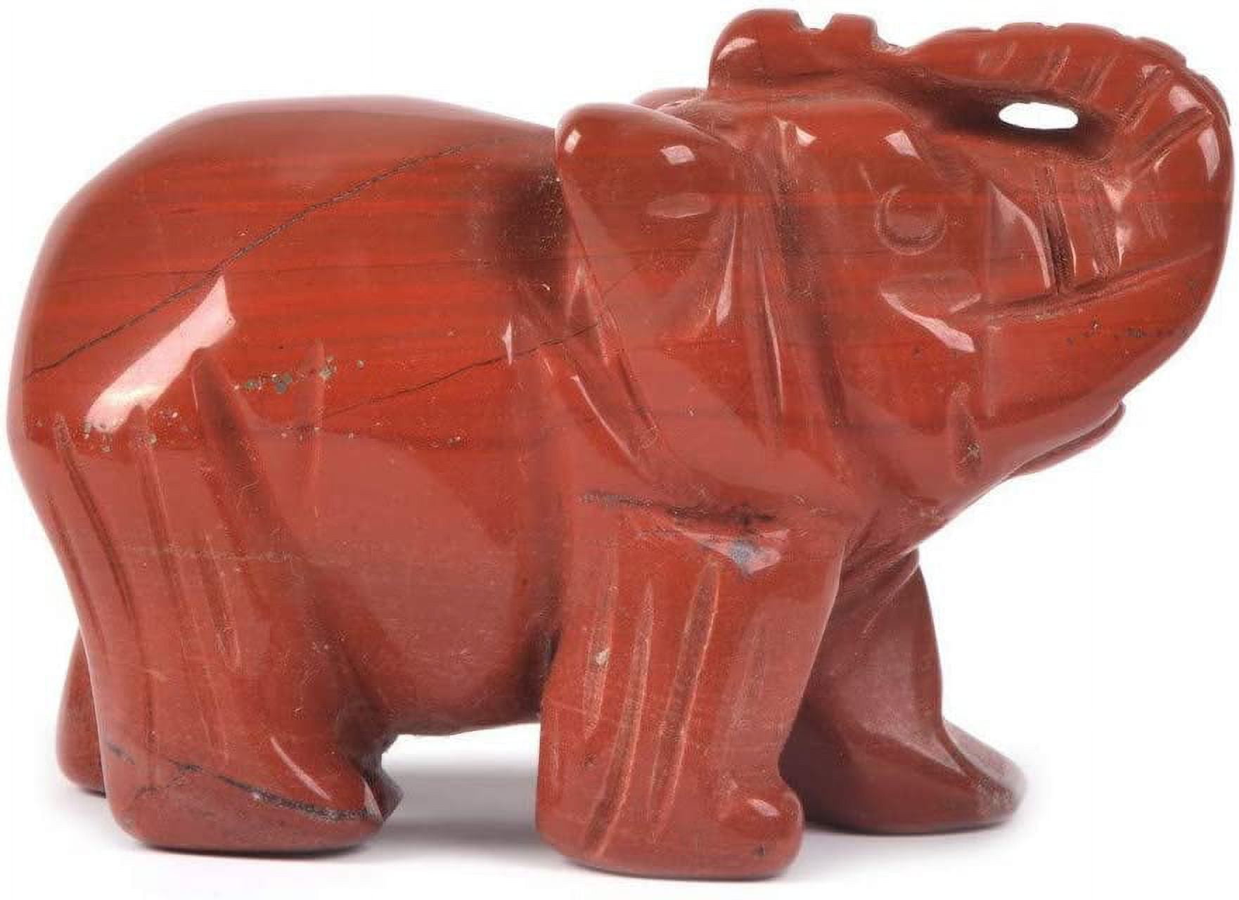 Carved Natural Red Jasper Gemstone Elephant Healing Crystal Guardian ...