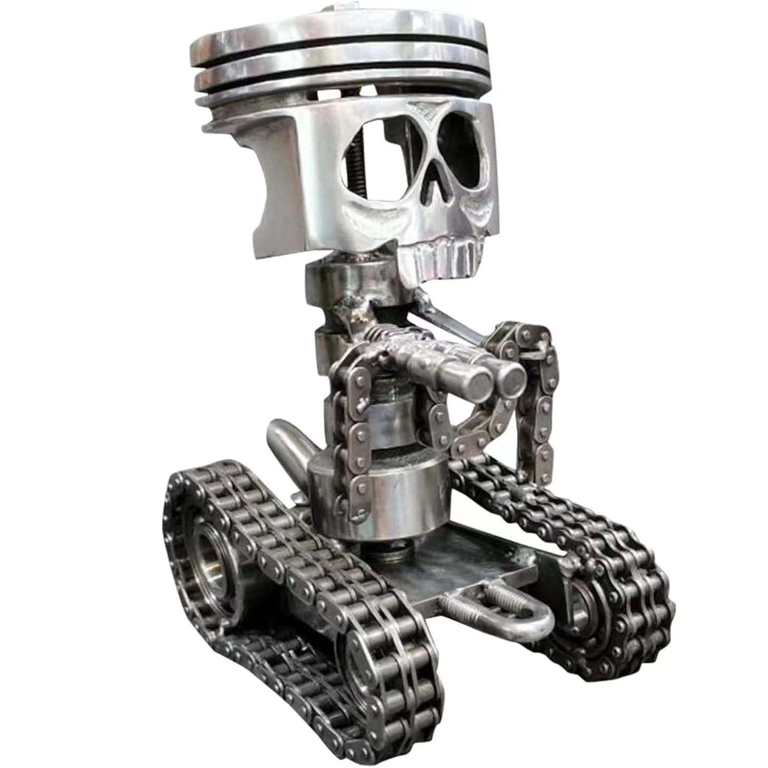 Carved Piston Skull Face Sculpture, Piston Skull Statues Home Decor ...