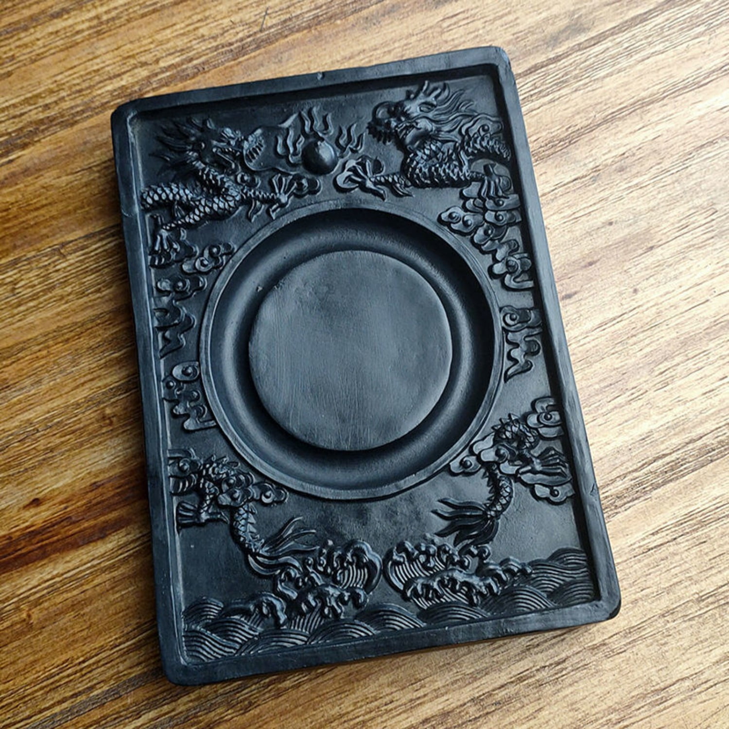 Carved Rectangular Inkstone Brush Tray Calligraphy Writing Tool Chinese ...